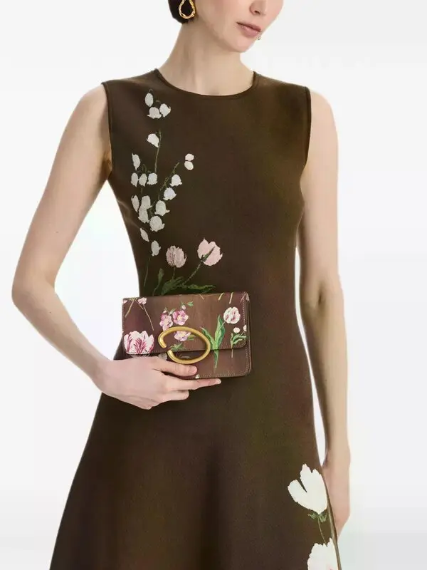 Oscar De La Renta Floral Print Clutch Bag