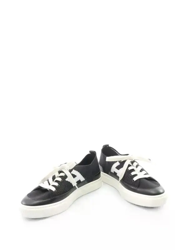 Hermès Knit Sneakers With Signature H Logo - Black