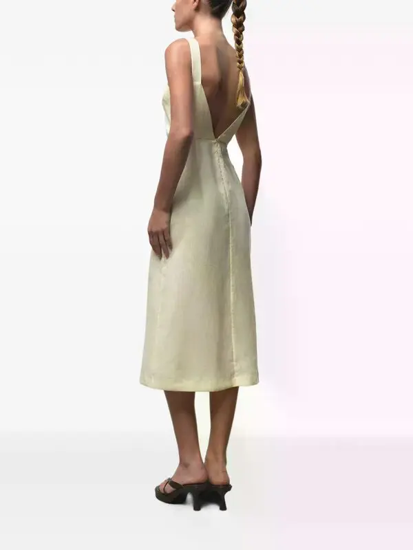 CAYET Helena Bead-embellished Cut-out Midi Dress