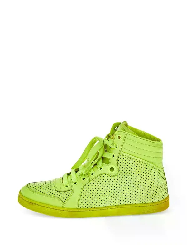 Gucci Perforated High-top Sneakers - Green