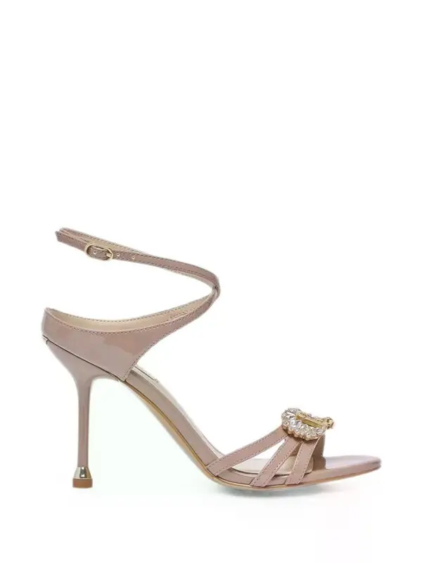 Liu Jo Crystal-embellished Leather Sandals - Neutrals