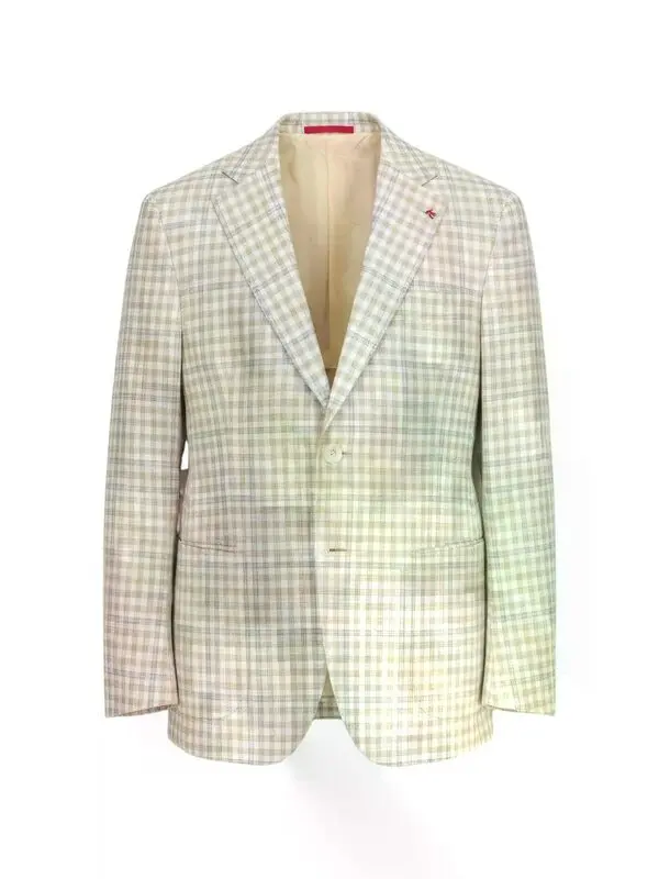 Isaia Check-pattern Notched-lapel Blazer