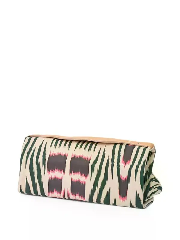 RABENS SALONER Large Suli Ikat-print Leather-trim Clutch Bag