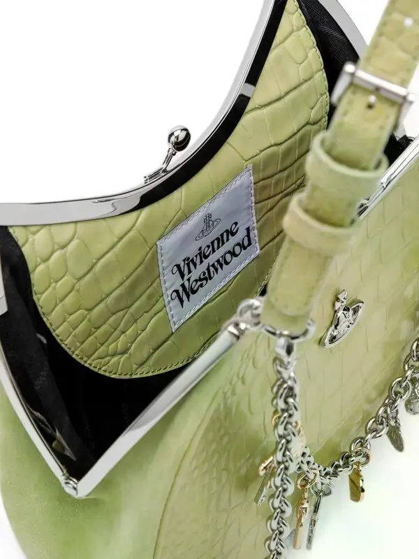 VIVIENNE WESTWOOD Charm Frame Croc-effect Shoulder Bag