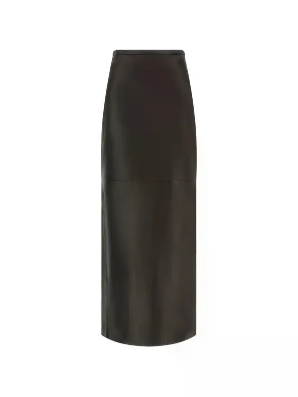 Co High-waisted Panelled Leather Midi Skirt