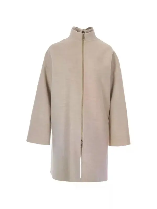 Fabiana Filippi Zip-up High-neck Coat - Neutrals