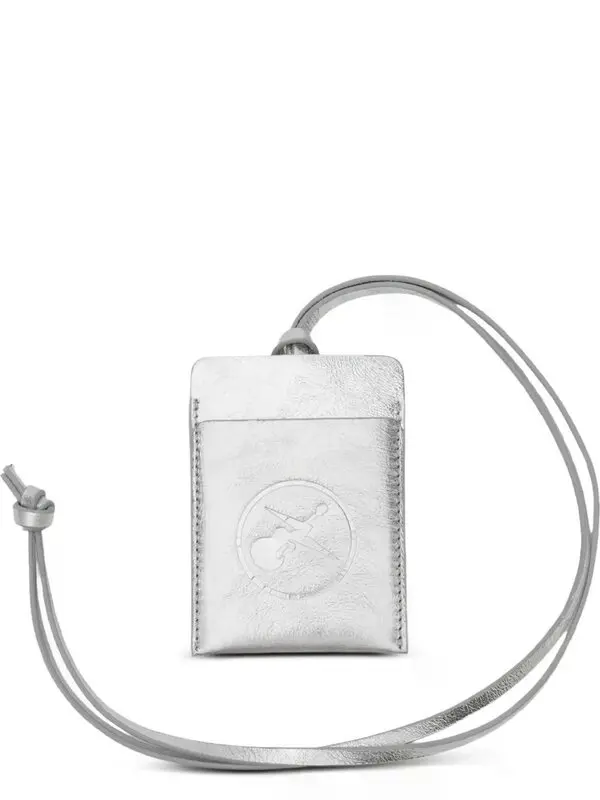 A.p.c. Metallic Leather Card Holder - Grey
