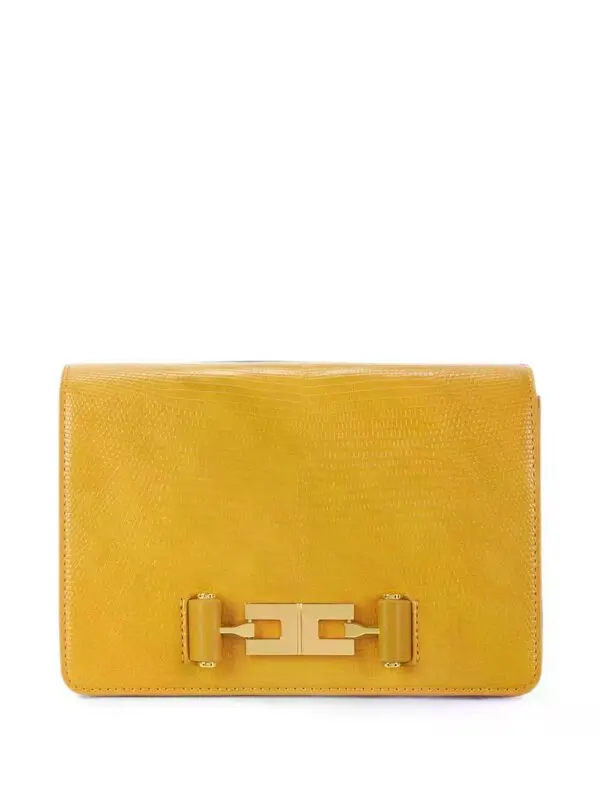 Elisabetta Franchi Shoulder Bag With Groumette Chain - Yellow
