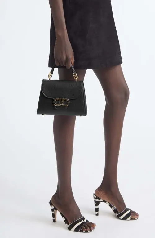 FERRAGAMO Double Gancio Top Handle Bag - Nero