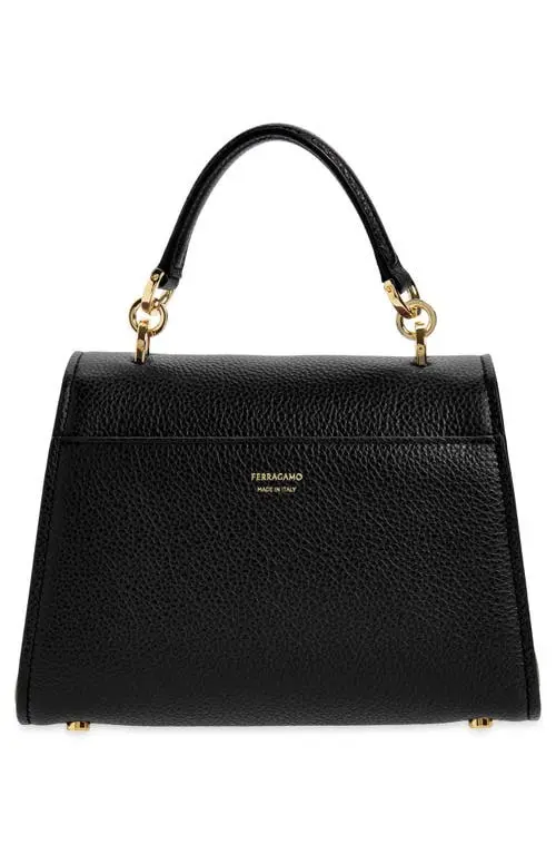 FERRAGAMO Double Gancio Top Handle Bag - Nero