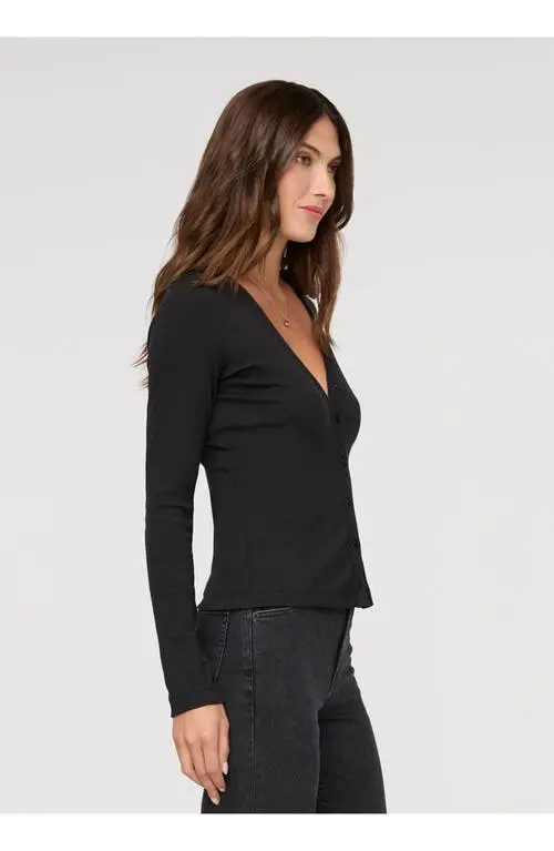 DUER Ribbed Pima Fitted Button Down - Black