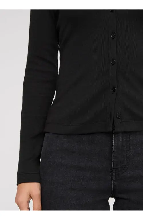 DUER Ribbed Pima Fitted Button Down - Black