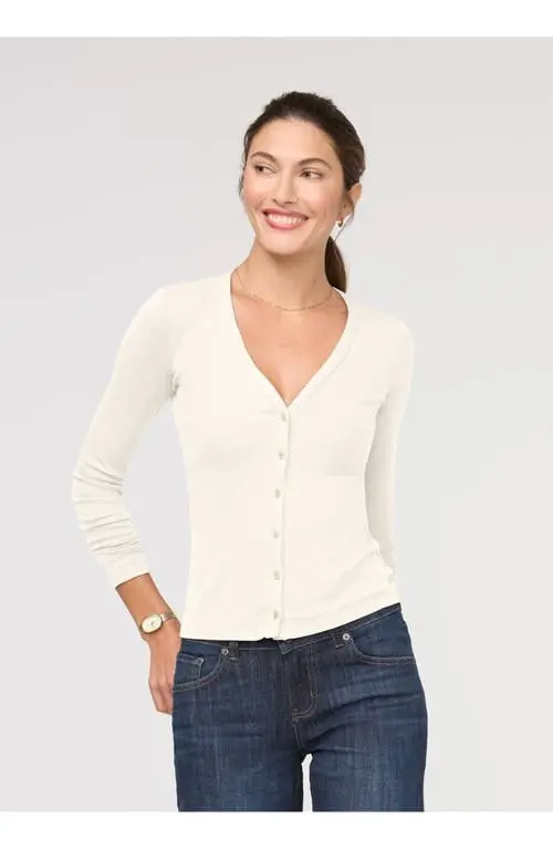 DUER Ribbed Pima Fitted Button Down - Ecru