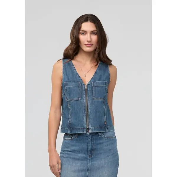 DUER Performance Denim Zip Front Vest