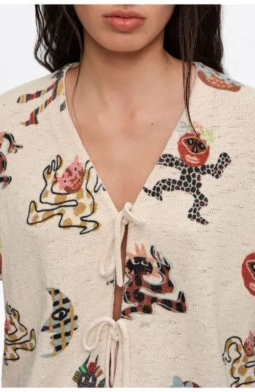 Bimba Y Lola Knit Cardigan With Tie Detail - Samba
