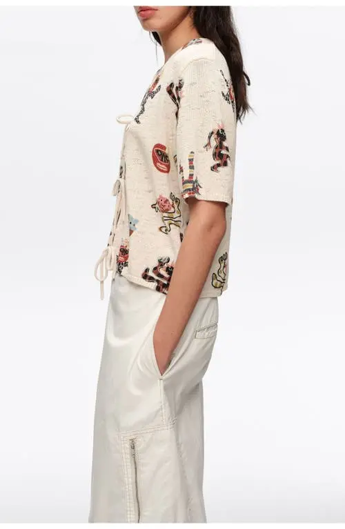 Bimba Y Lola Knit Cardigan With Tie Detail - Samba