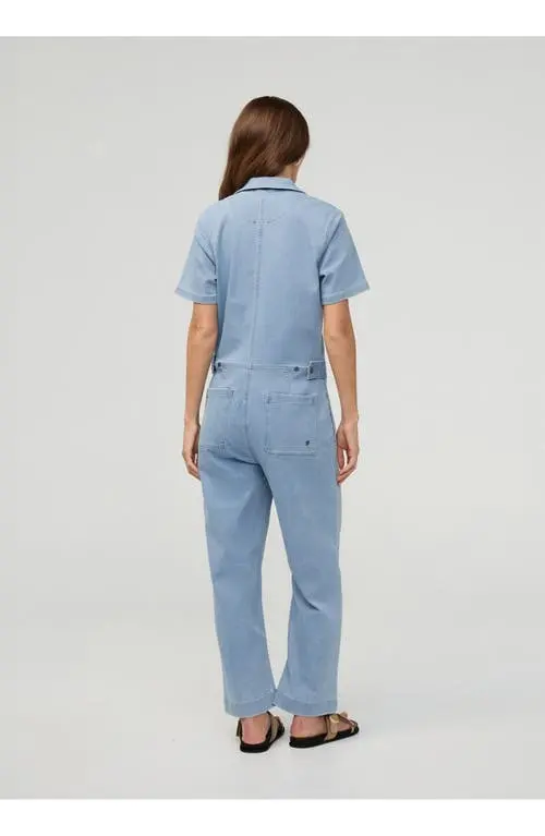 DUER Performance Denim Short Sleeve Jumpsuit