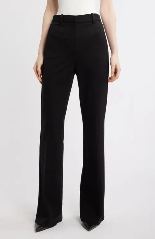 Theory Demetria High Waist Flare Leg Pants - Black