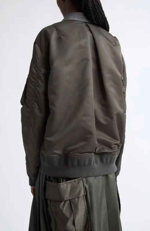 Sacai Mixed Media Double-breasted Blazer Jacket