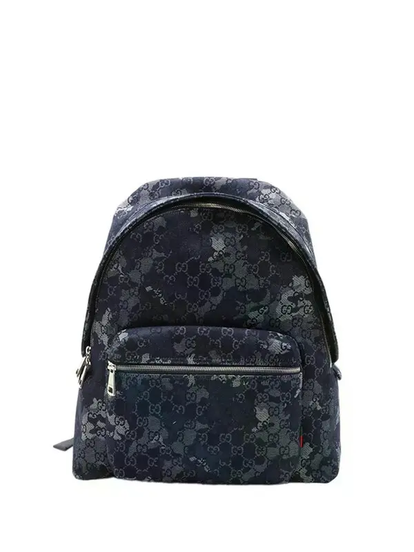 Gucci 2016-2026 Gg Denim Front Zip Camouflage Backpack
