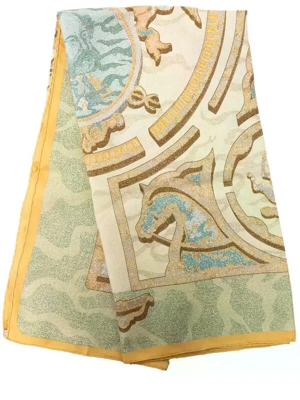 Hermès 1992 Peintre Du Cheval Silk Scarf 90 Scarves - Neutrals