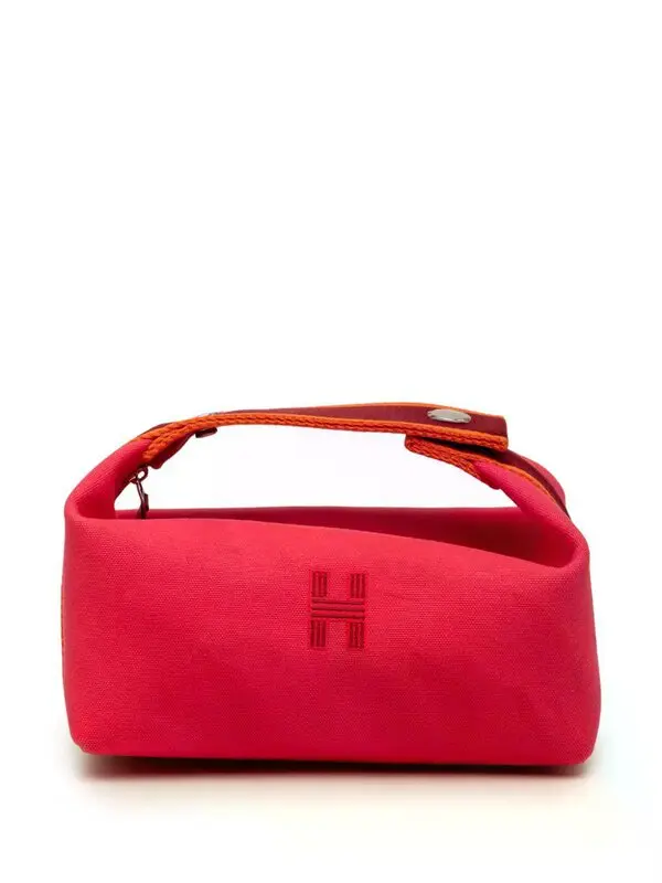 Hermès 2010-2026 Small Toile Bride A Brac Case Vanity Bag - Pink