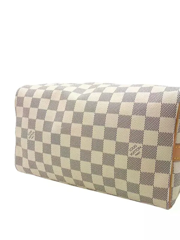 LOUIS VUITTON Damier Azur Speedy Bandouliere 25 Satchel - White