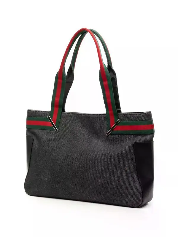 Gucci Denim Web Tote Bag