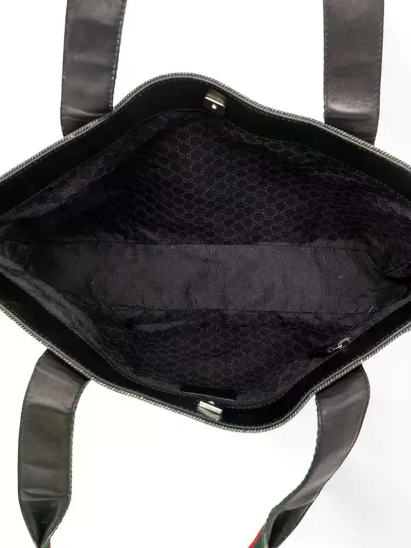 Gucci Denim Web Tote Bag