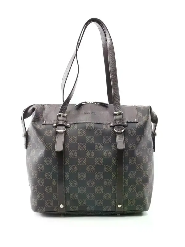 Loewe 2010-2026 Anagram Coated Canvas Tote Bag - Brown