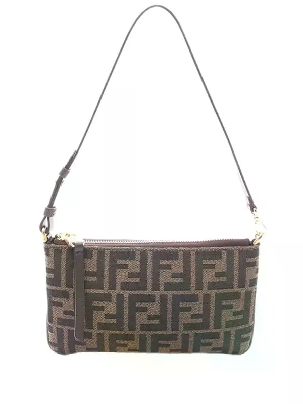 Fendi 2010-2026 Zucca Canvas Pochette Shoulder Bag - Brown