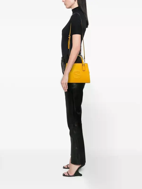 Gucci 2016-2026 Medium Calfskin Soho Top Handle Convertible Tote Satchel - Yellow