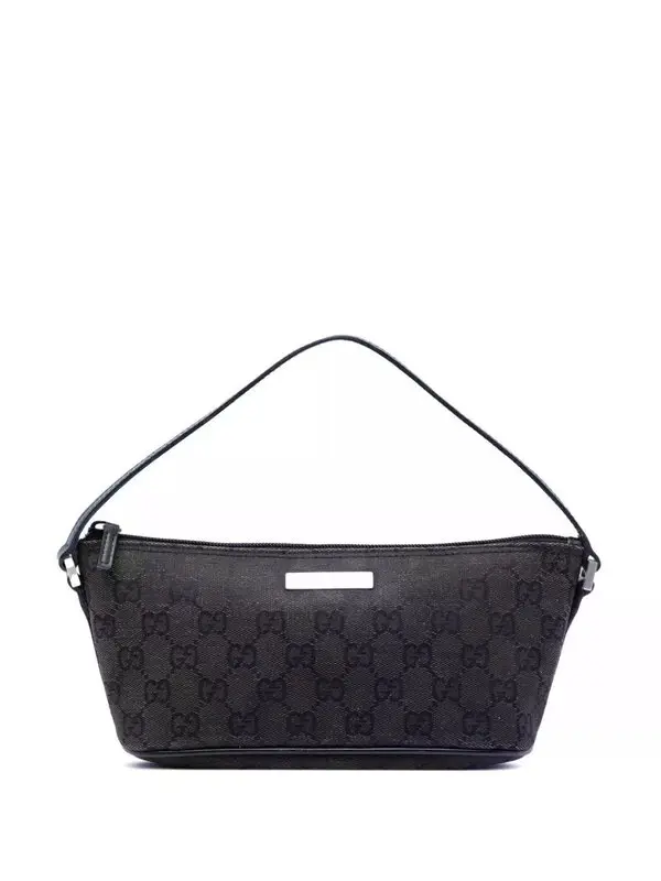 Gucci 2000-2015 Gg Canvas Boat Shoulder Bag - Black