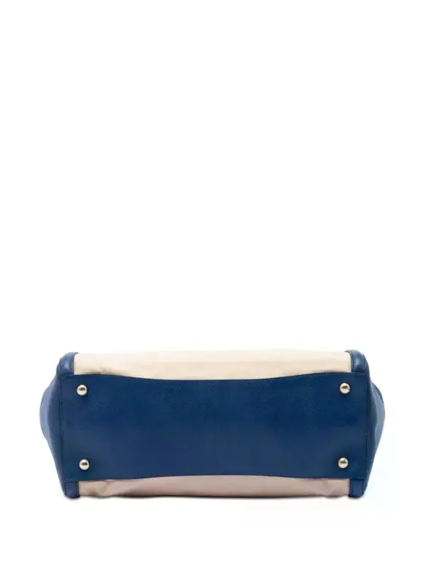 Prada 2013-2026 Saffiano Cuir Trimmed Canapa Satchel
