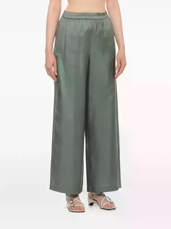Marella Monochrome Silk Wide Leg Trousers