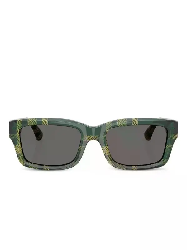 Burberry Be 4443 Check-pattern Square Sunglasses - Green