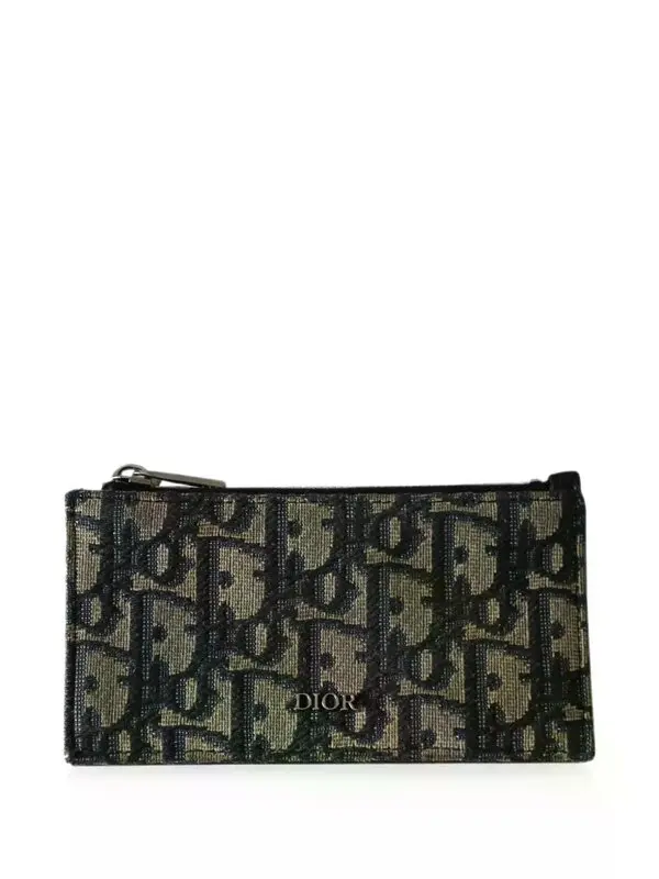 Dior Oblique Zipped Card Holder - Black