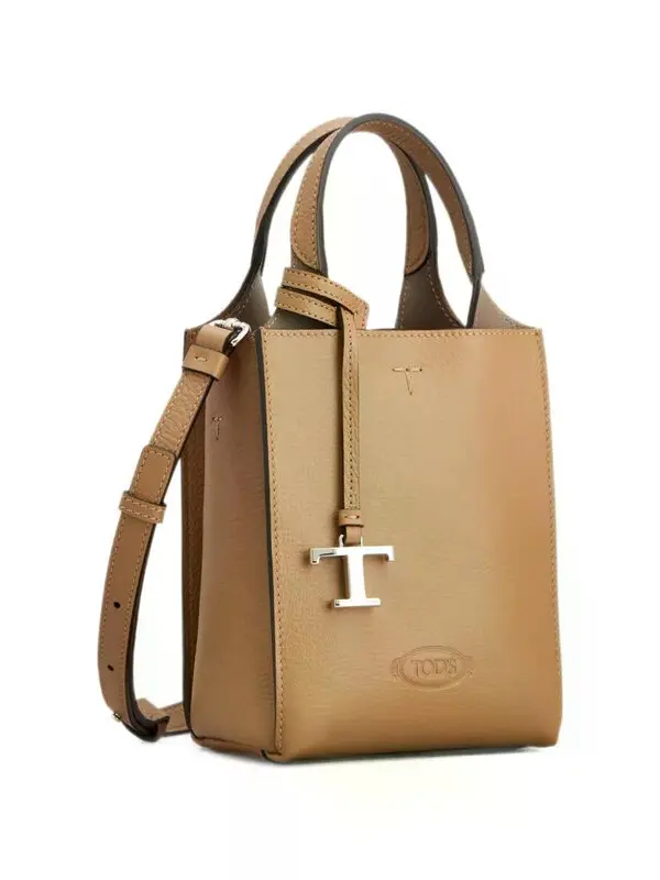 TOD'S T Timeless Pebbled-leather Tote Bag