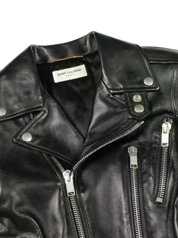 Saint Laurent Leather Belted Biker Jacket