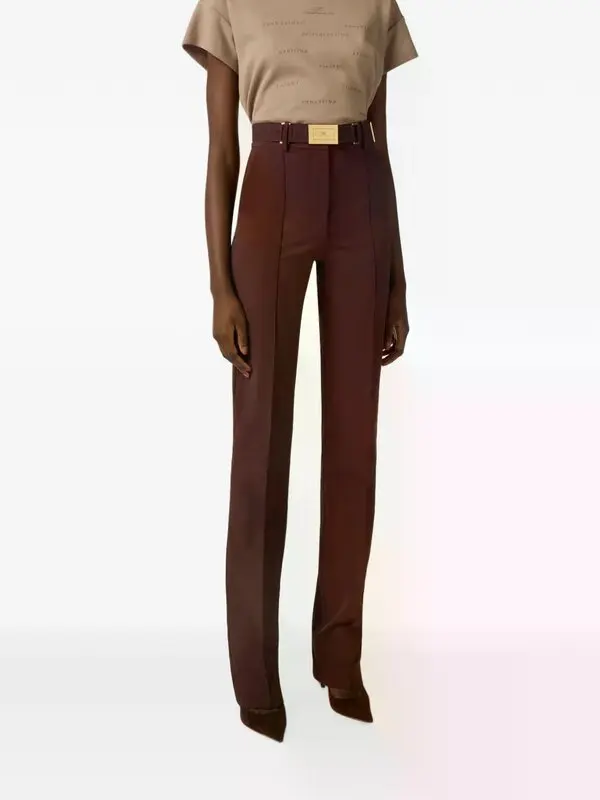 Elisabetta Franchi Belted Pin-tuck Trousers