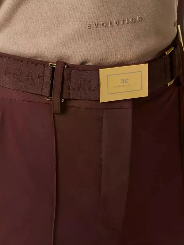 Elisabetta Franchi Belted Pin-tuck Trousers
