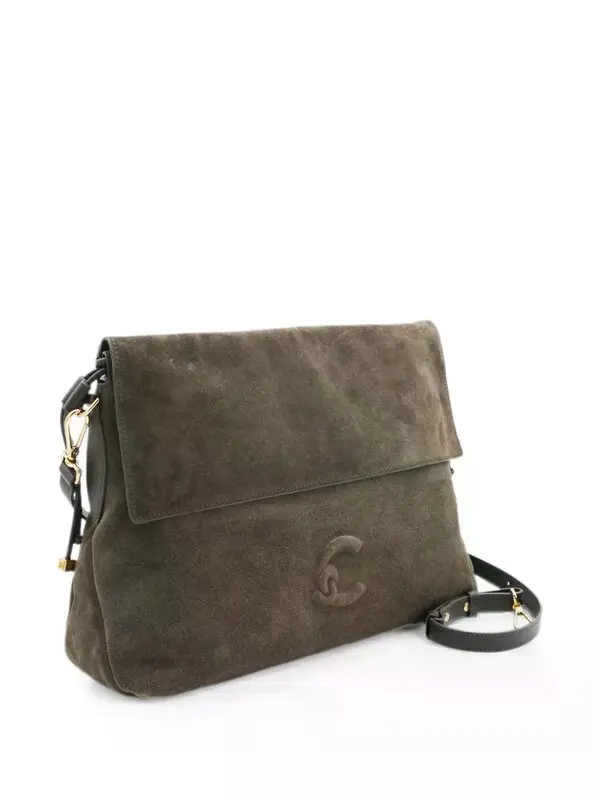 COCCINELLE Medium Lidia Logo-embossed Suede Shoulder Bag