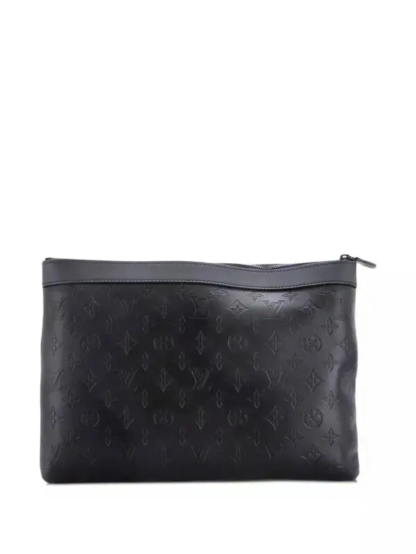 LOUIS VUITTON Discovery Pochette Monogram Shadow Leather Gm Pouch - Black