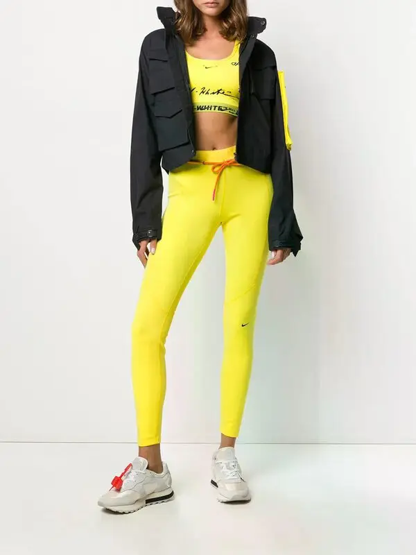 Off-White X Nike Logo Waistband Performance Leggings - Yellow