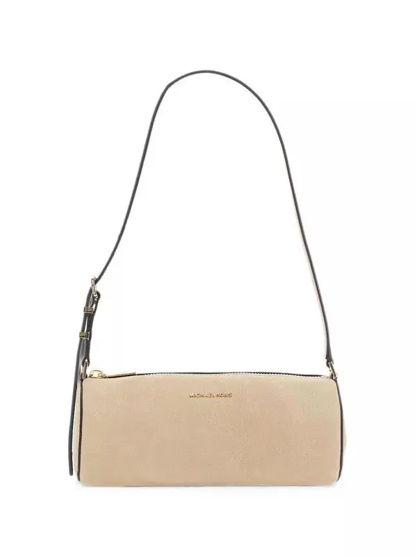 Michael Kors Izzy Logo-plaque Leather Shoulder Bag - Neutrals