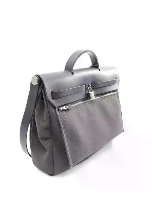Hermès 2025 Large Herbag Zip Messenger Bag - Grey