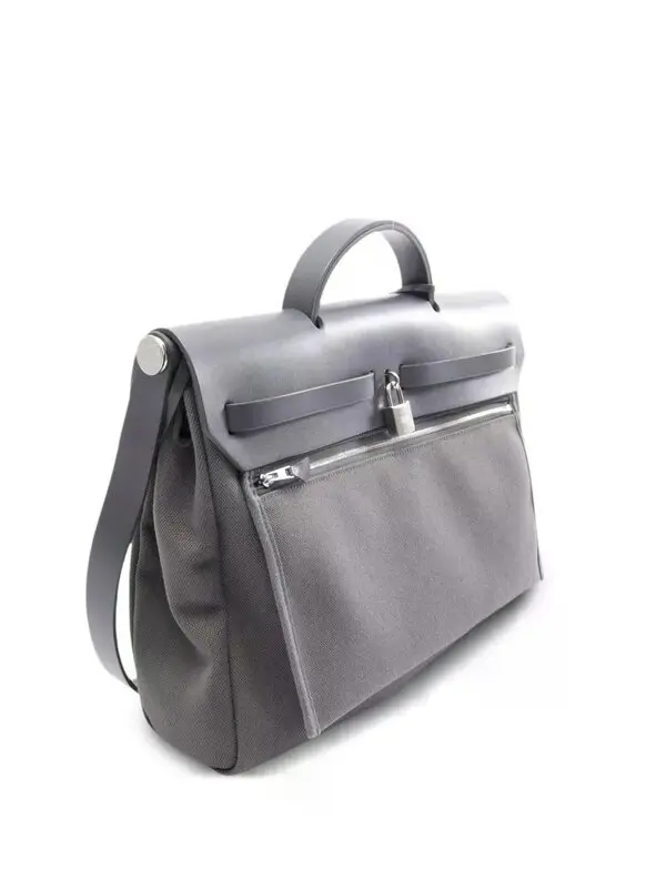Hermès 2025 Large Herbag Zip Messenger Bag - Grey