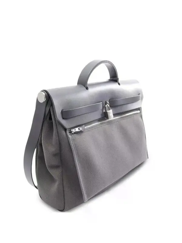 Hermès 2025 Large Herbag Zip Messenger Bag - Grey