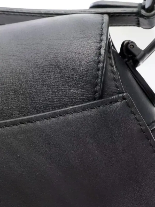 Dior Leather Mini Saddle Shoulder Bag With D-initial Charm - Black