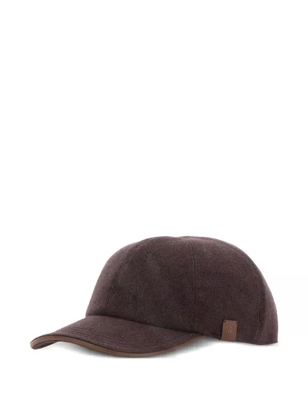 Eleventy Felted Cashmere Baseball Cap - Brown